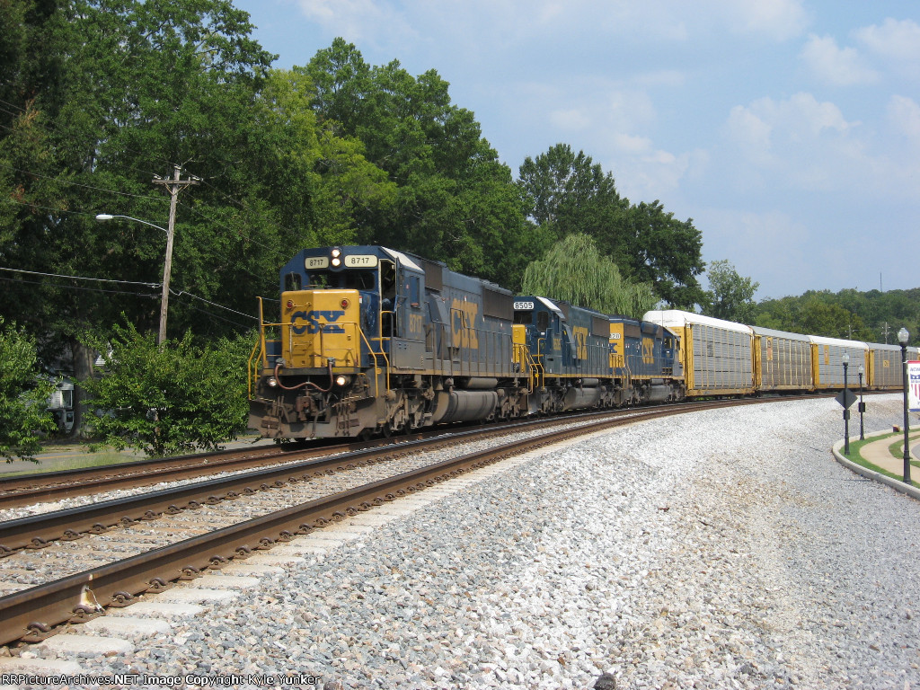 NB empty autorack train X230